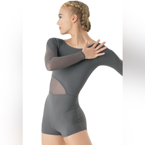 balera | Costumes | Balera Performance Gray Biketard With Mesh Inserts ...
